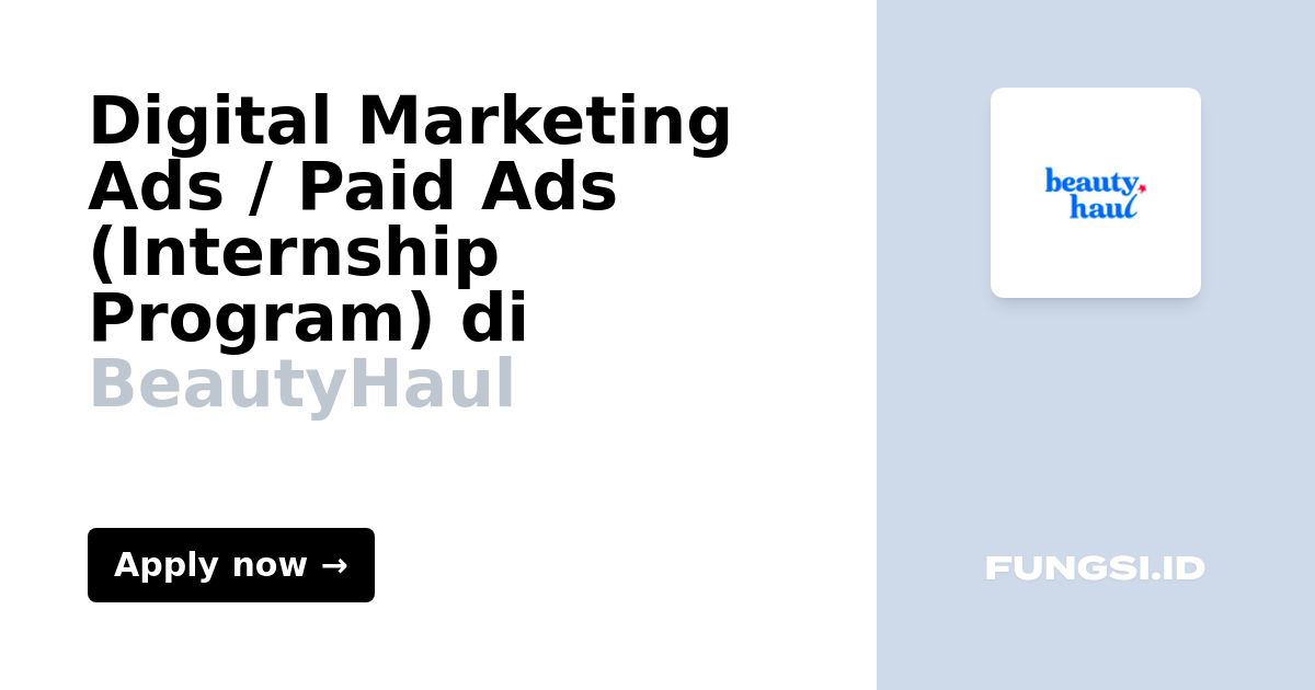 Digital Marketing Ads / Paid Ads (Internship Program) di BeautyHaul ...