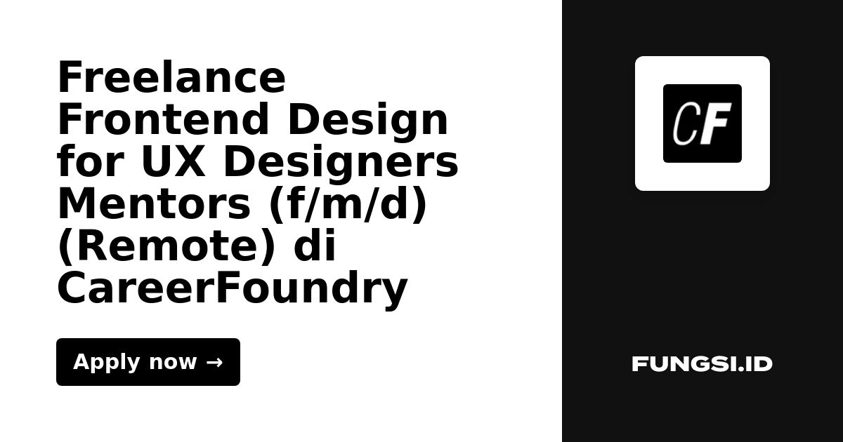 Freelance Frontend Design for UX Designers Mentors (f/m/d) (Remote) di ...